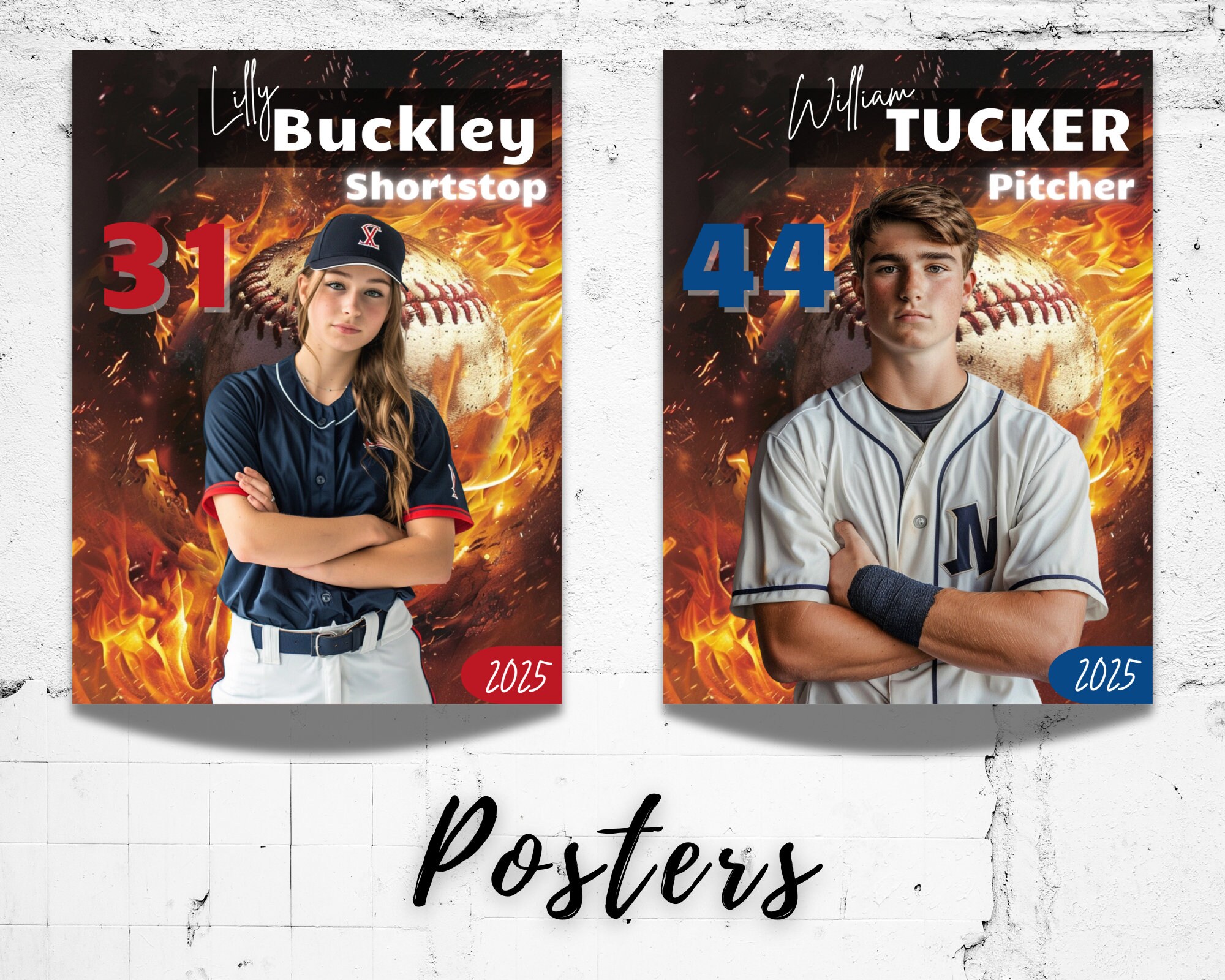 Baseball Poster Canva Template. Gift for Baseball Player. Non Photoshop ...
