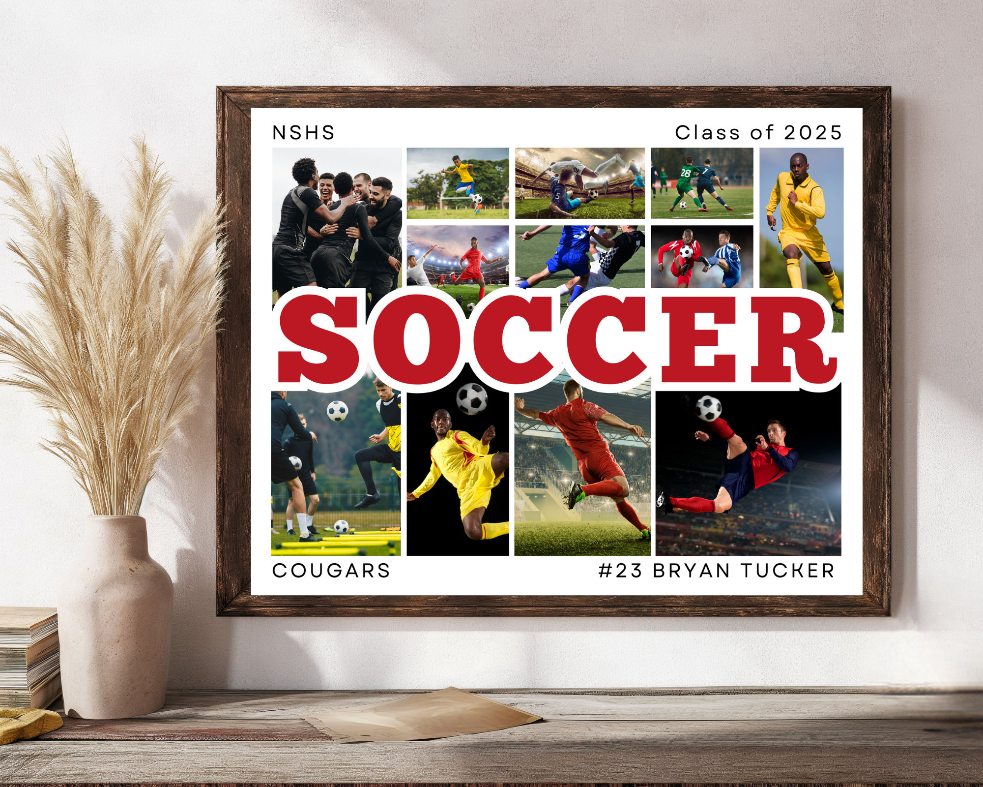Customizable Soccer Photo Collage Canva Template. Gift for Soccer ...