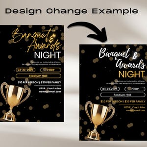 Sports Banquet Invitation Canva Template. Customizable End of Season ...