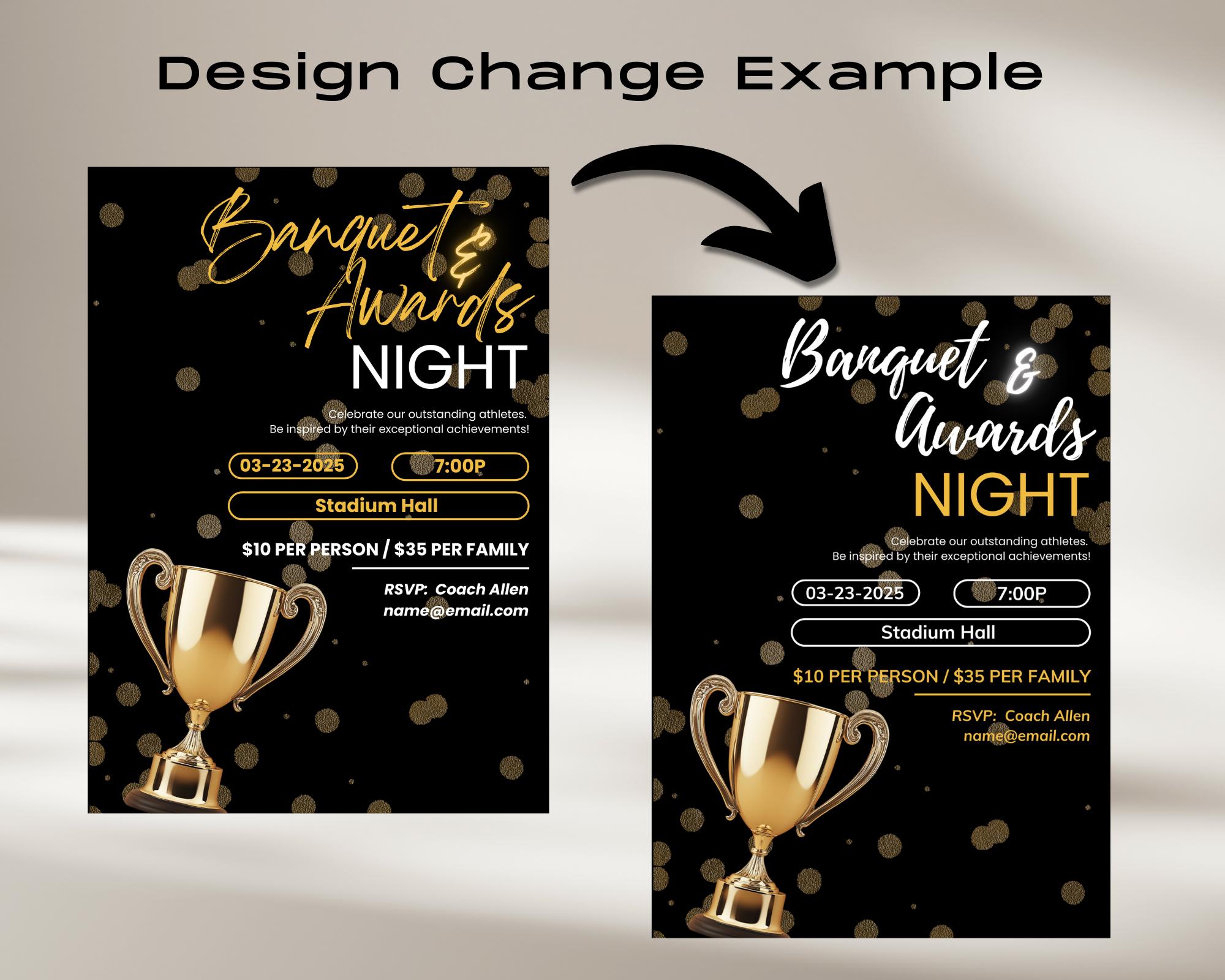 Sports Banquet Invitation Canva Template. Customizable End of Season ...