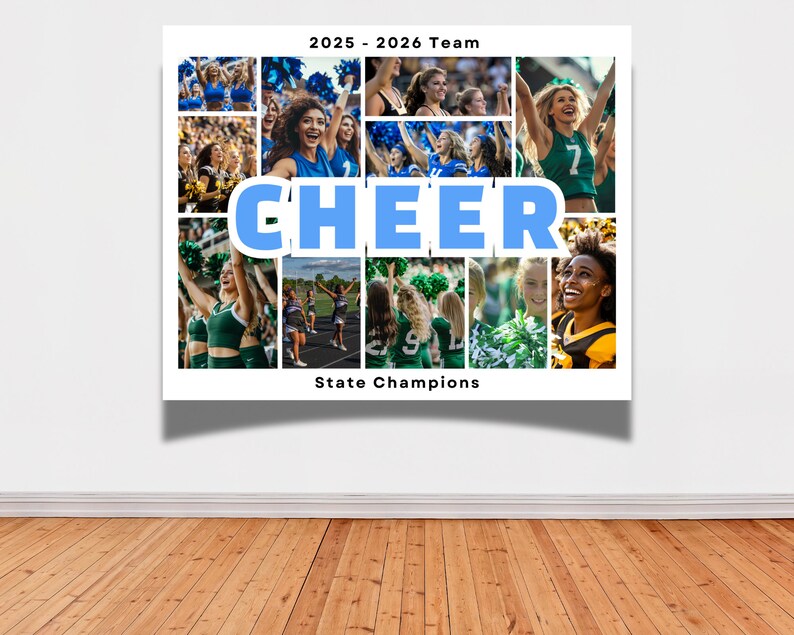 Editable Cheer Photo Collage Canva Template. Gift for Cheerleader and ...