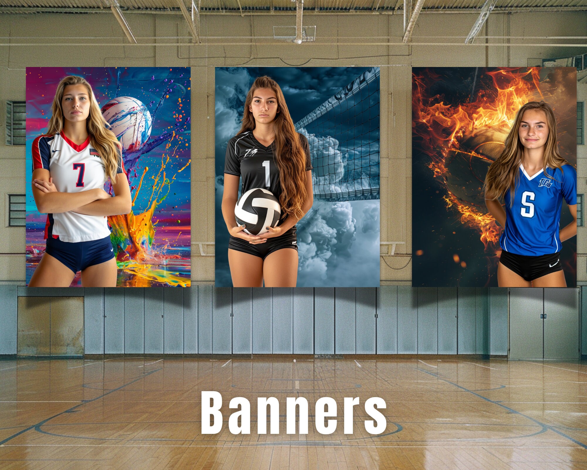 Volleyball Digital Backdrops. Composite Backgrounds for Volleyball ...