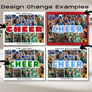 Customizable Cheerleading Photo Collage Poster Canva Template. Senior ...