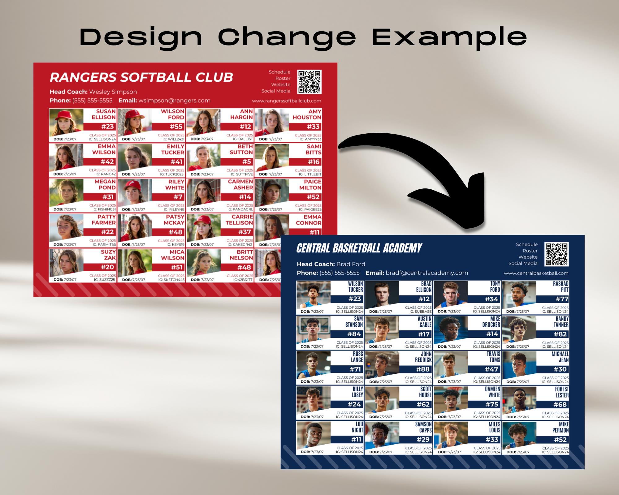 Travel Team Recruit Roster Canva Template. Customizable Club Team ...