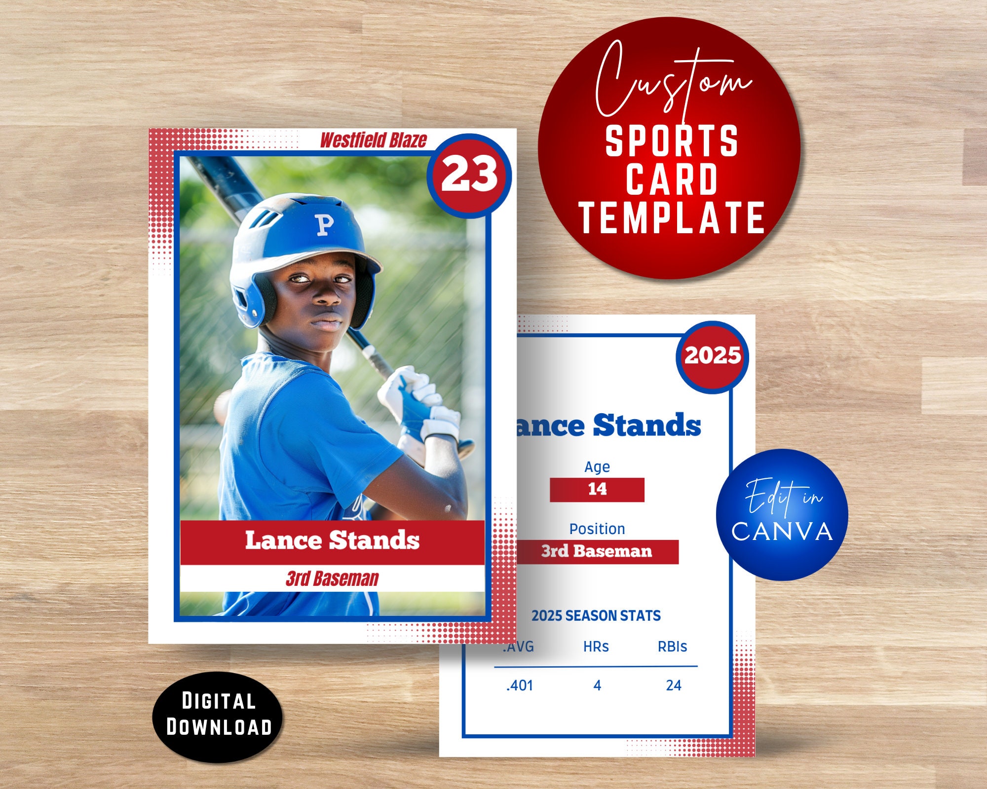 Sports Trading Card Canva Template. Customizable Sports Card for ...