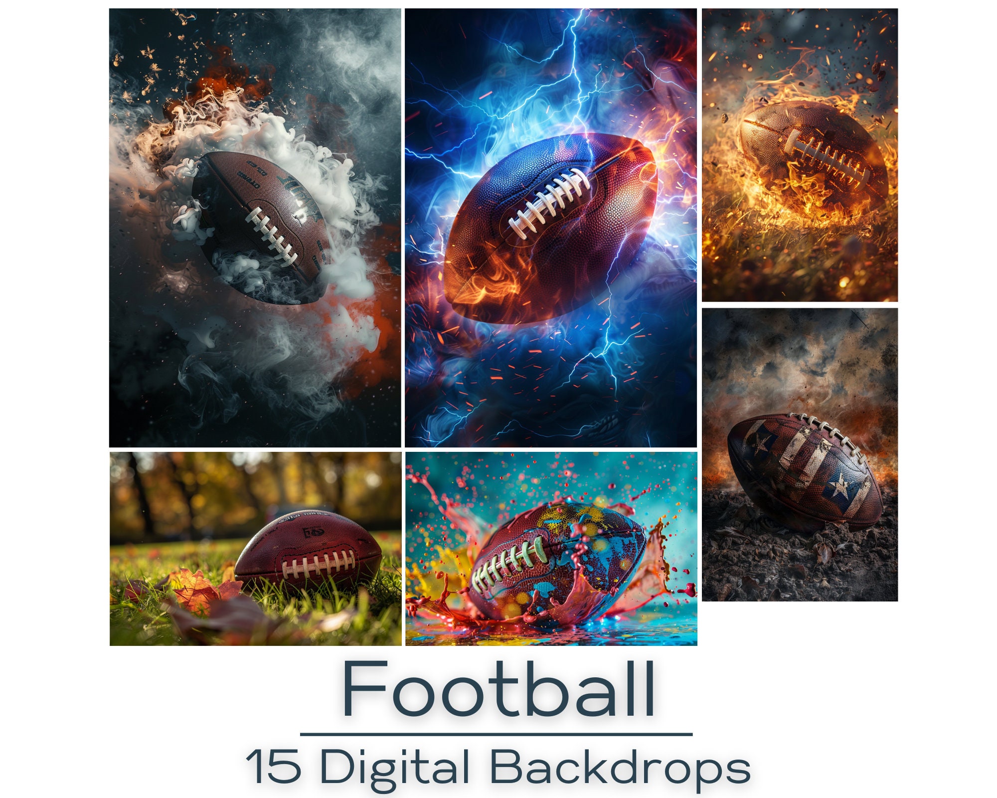 Football Digital Backdrops. Photoshop Photography Backgrounds for ...