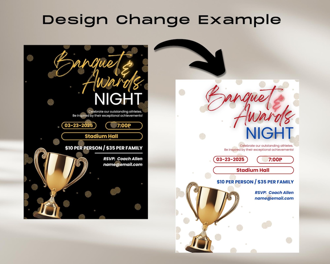 Sports Banquet Invitation Canva Template. Customizable End of Season ...