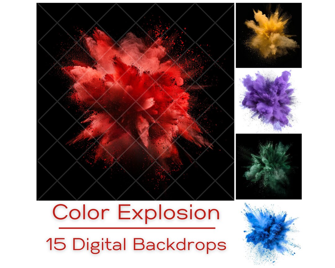 Vibrant Color Explosion Digital Backdrops for Sports Posters, Football ...