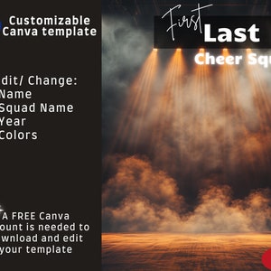 Cheerleader Poster Canva Template. Gift for Varsity Athlete. Non ...