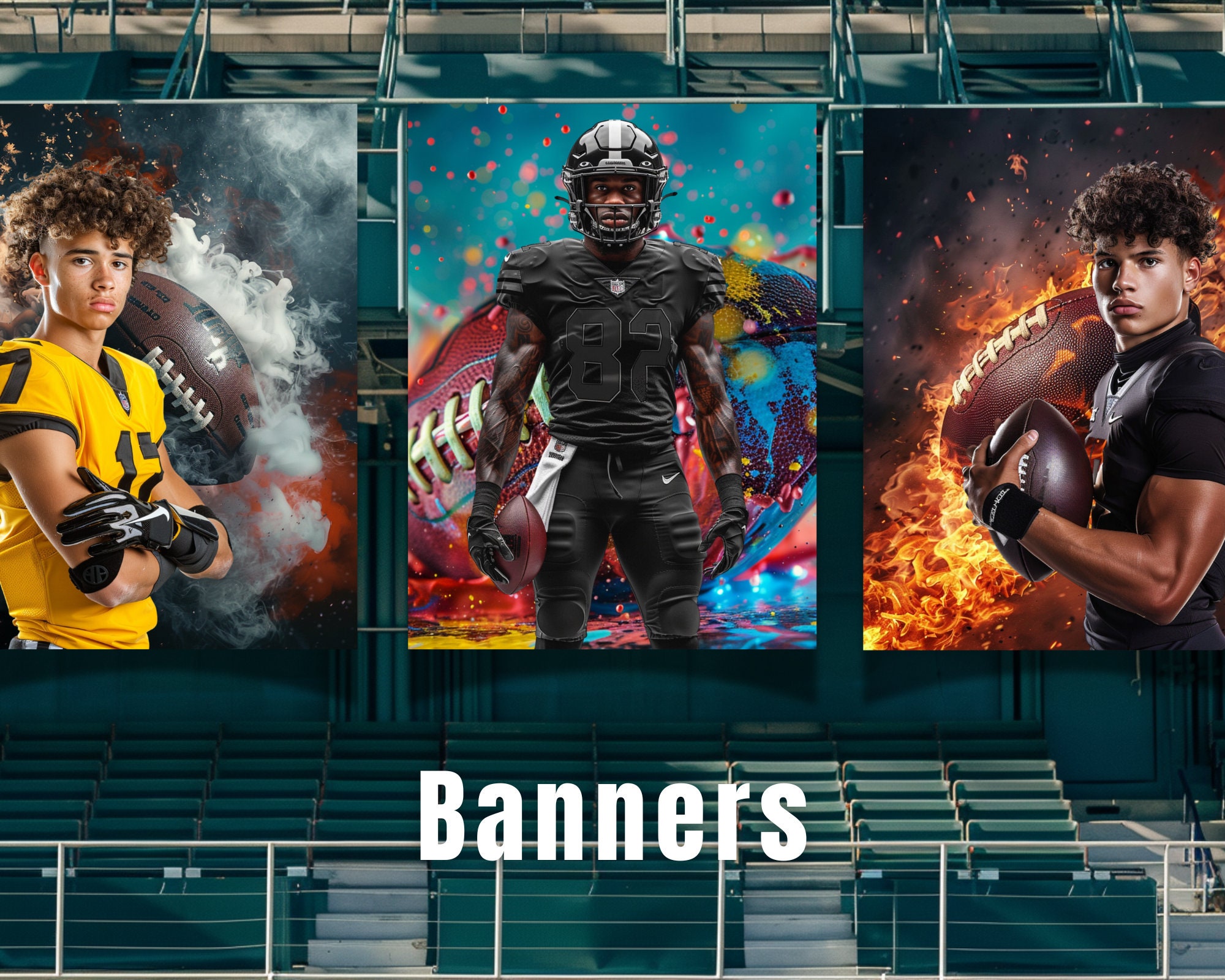 Football Digital Backdrops. Photoshop Photography Backgrounds for ...
