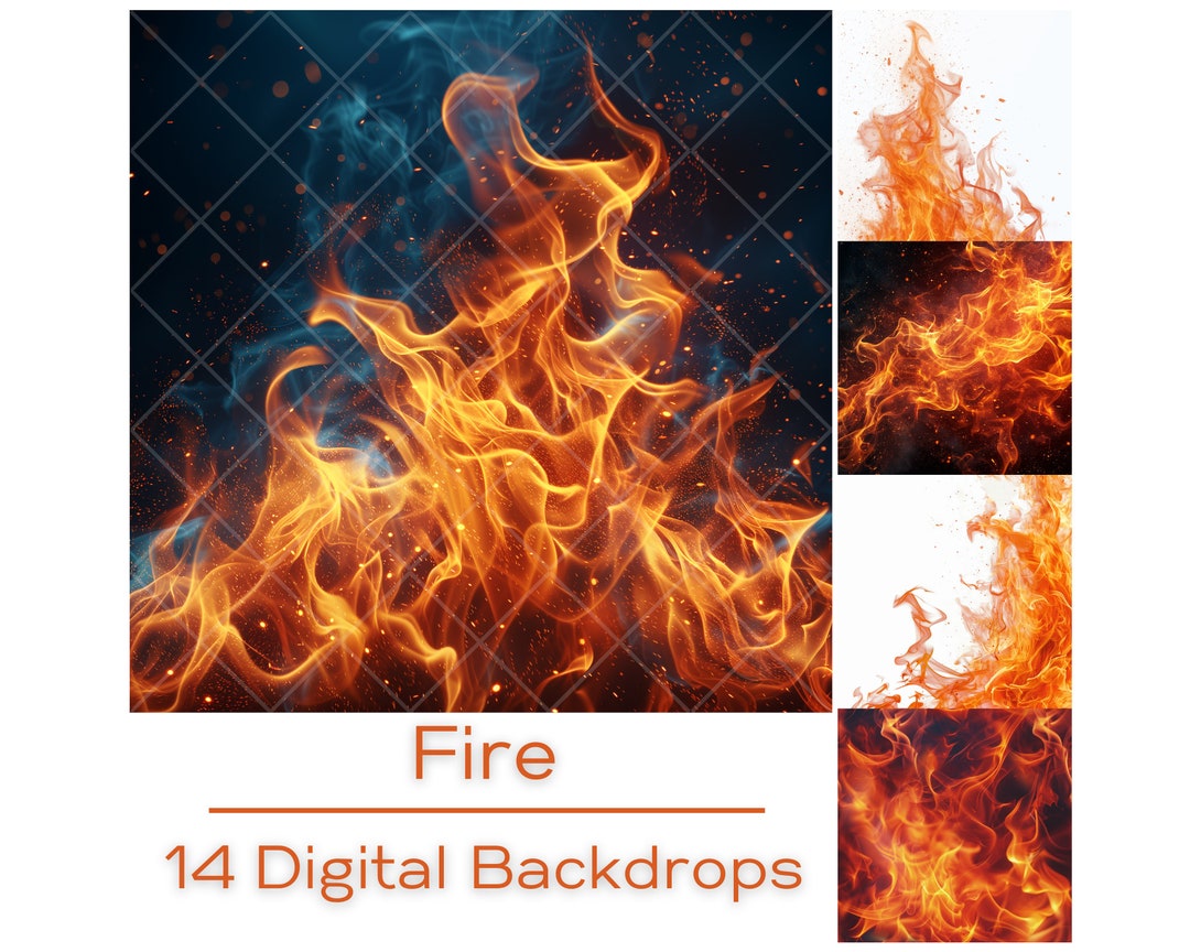Fire Digital Backdrops. Composite Backgrounds for Sports Banners ...