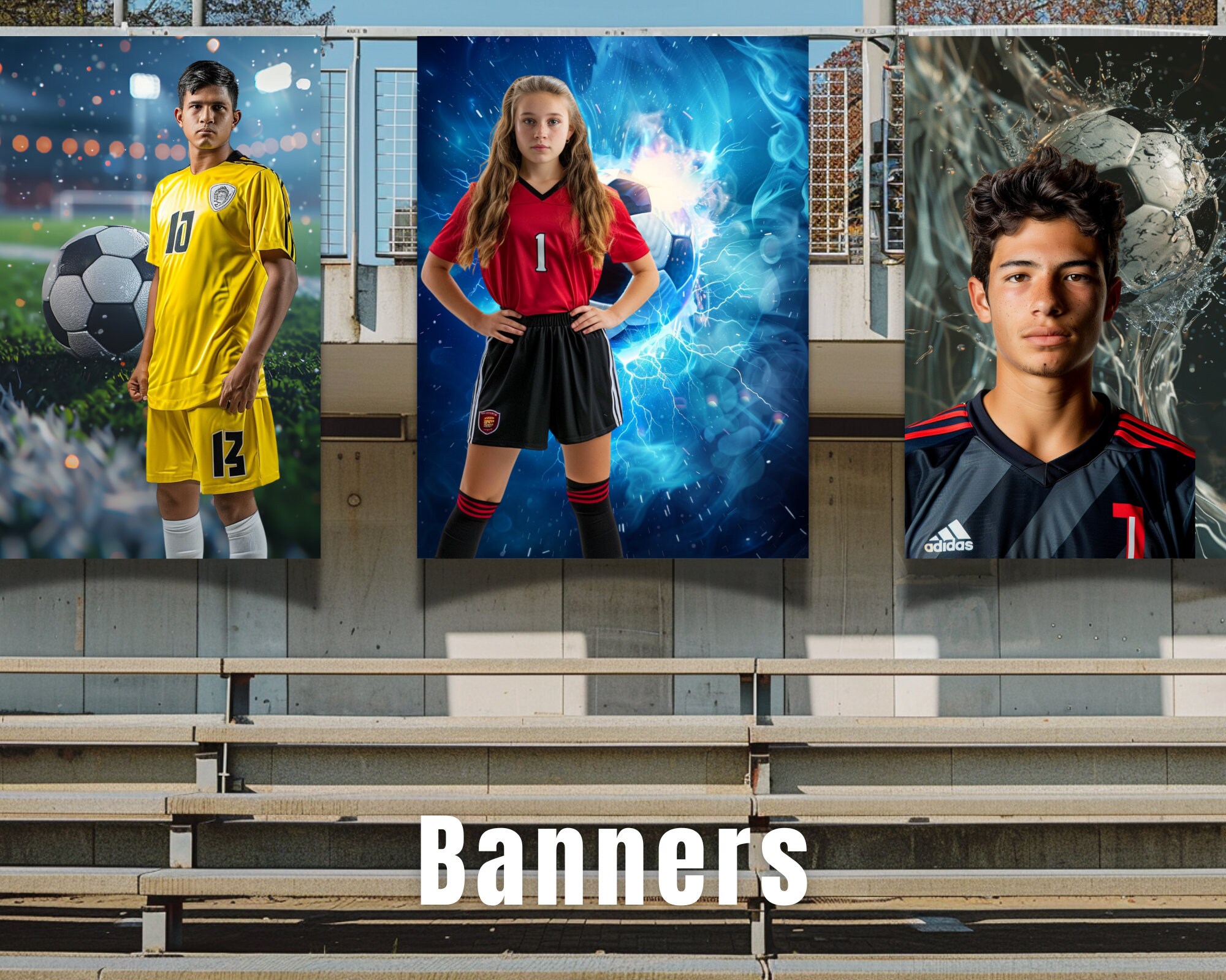 Soccer Digital Backdrops. Composite Backgrounds for Soccer Posters and ...