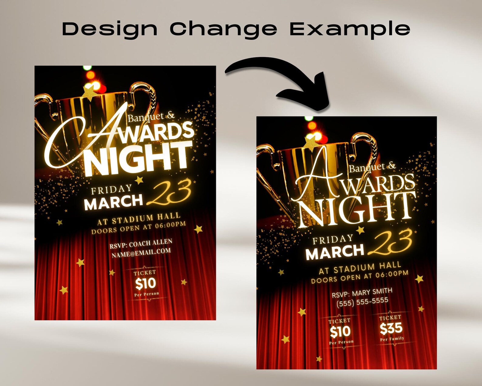 Sports Awards & Banquet Invitation Canva Template. Customizable End of ...