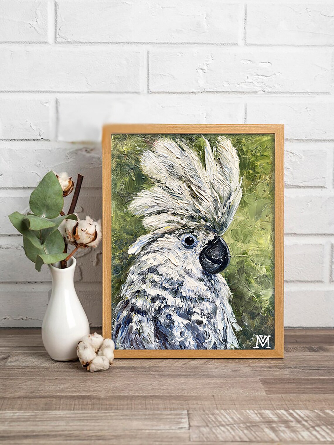 Original Handmade Colorful Parrot Painting - Modeling Paste & Oil Art ...
