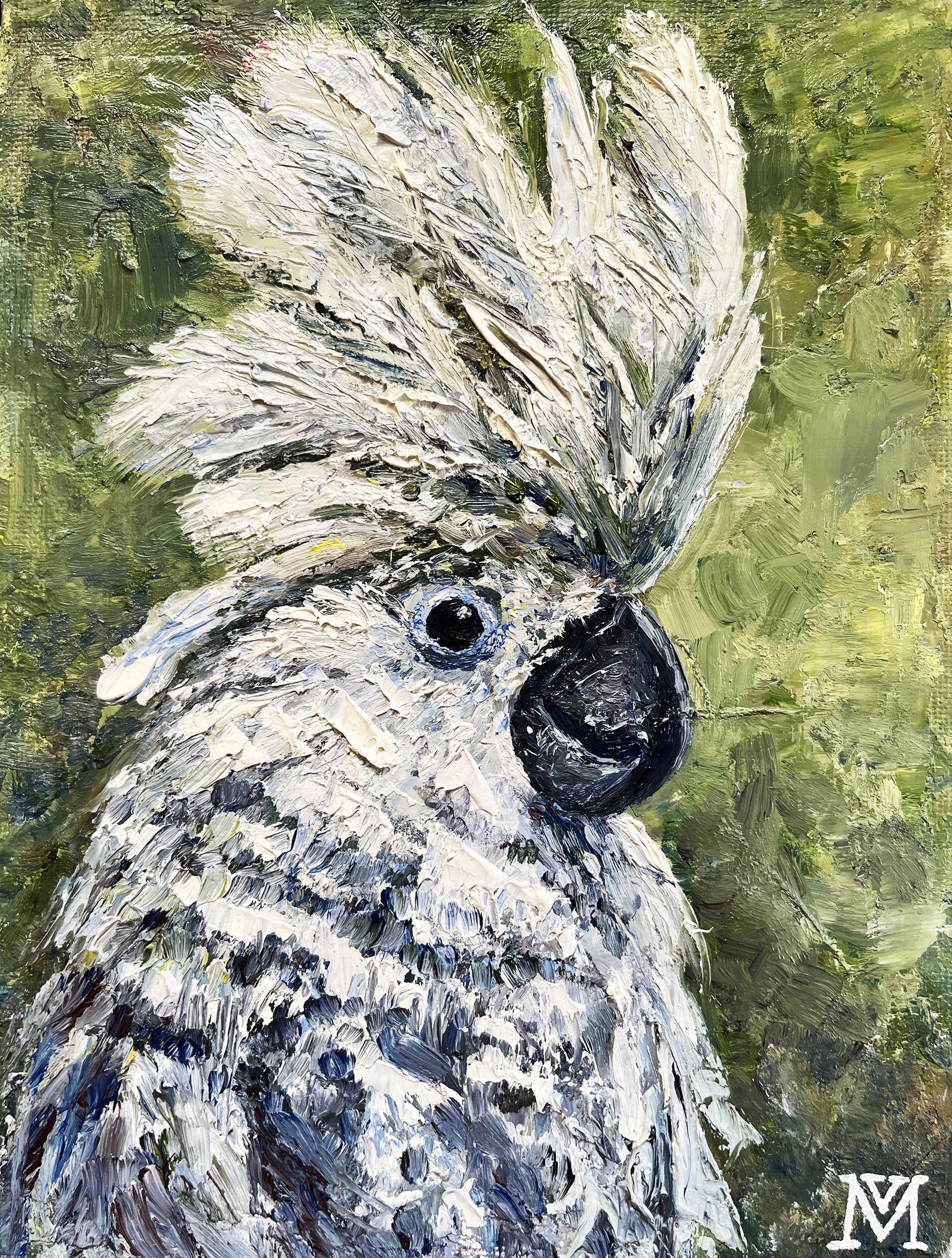 Original Handmade Colorful Parrot Painting - Modeling Paste & Oil Art ...