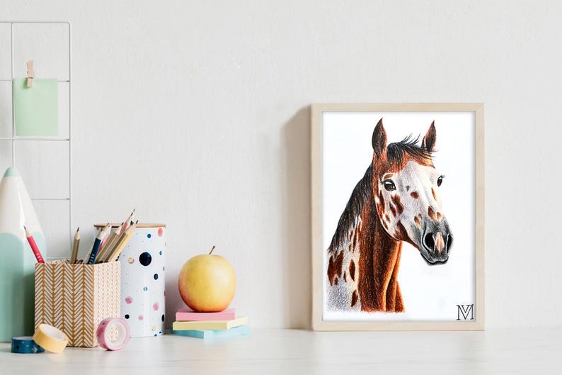 Miniature Horse Drawing Colored Pencils on Paper. - Etsy