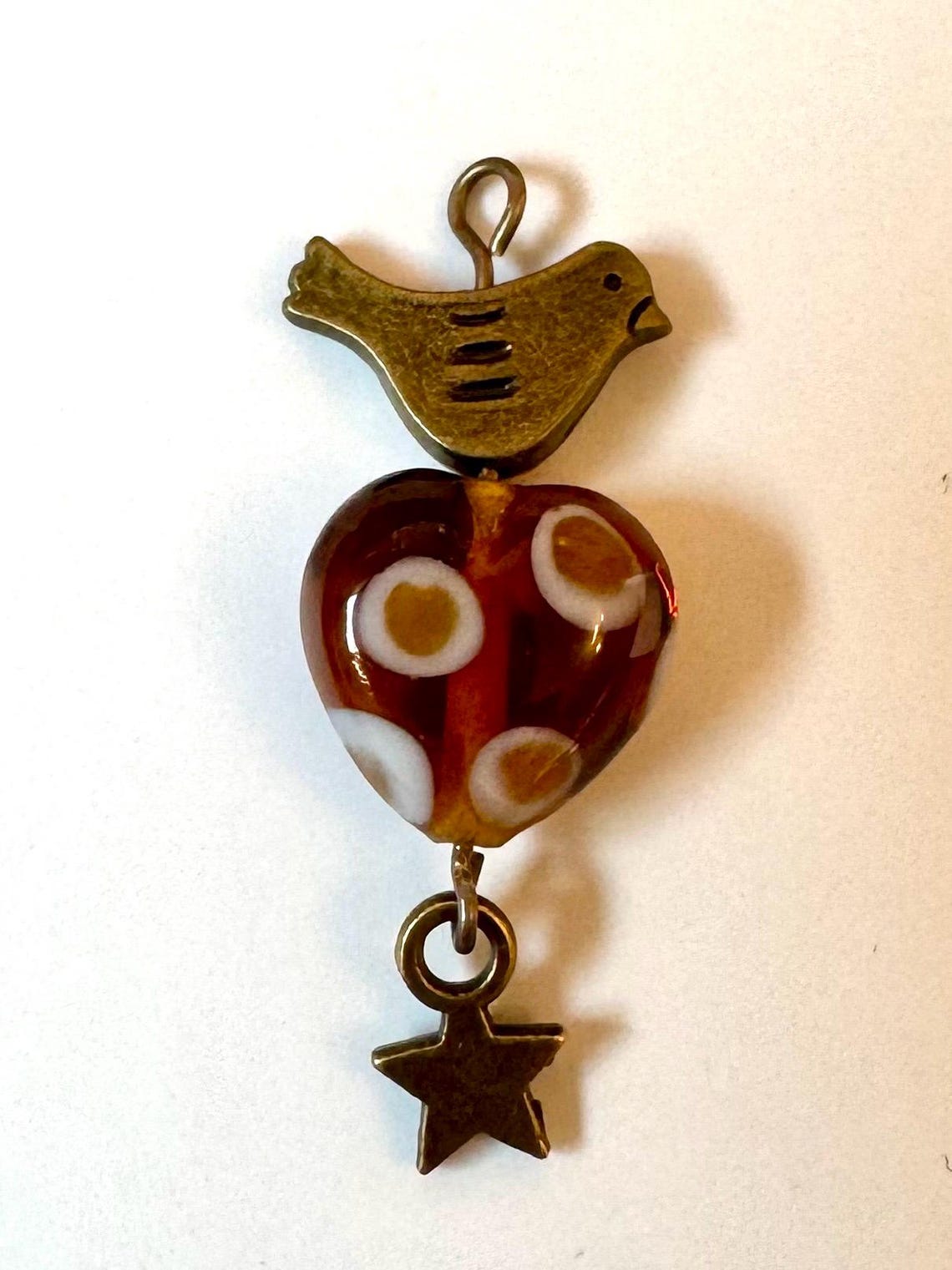 Antique Bronze Kilt Pin Brooch With Steampunk Goth Style Charms and Amber Coloured Beads - Etsy