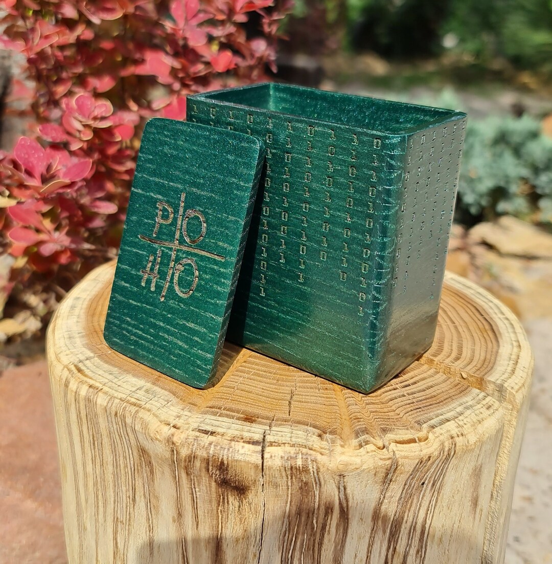 Matrix Code Box, Natural Wood Green Box, Matrix Style Gift Box, Neo ...