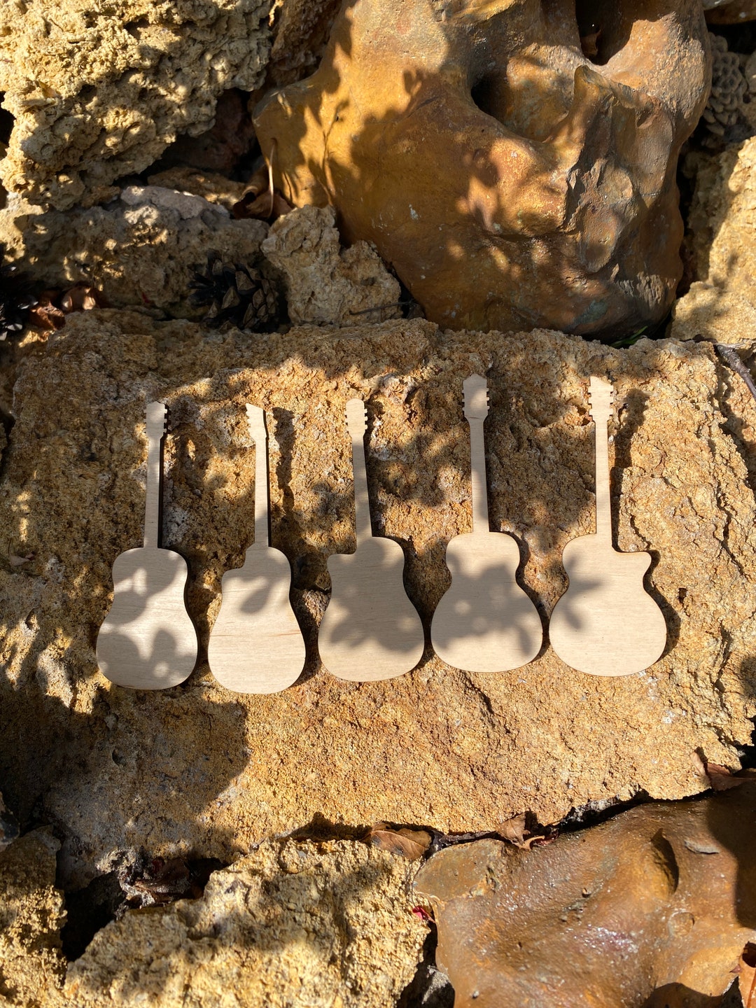 Guitar Craft Kit, 5 Guitars Wooden Set, Music Decorations, Singer Party ...