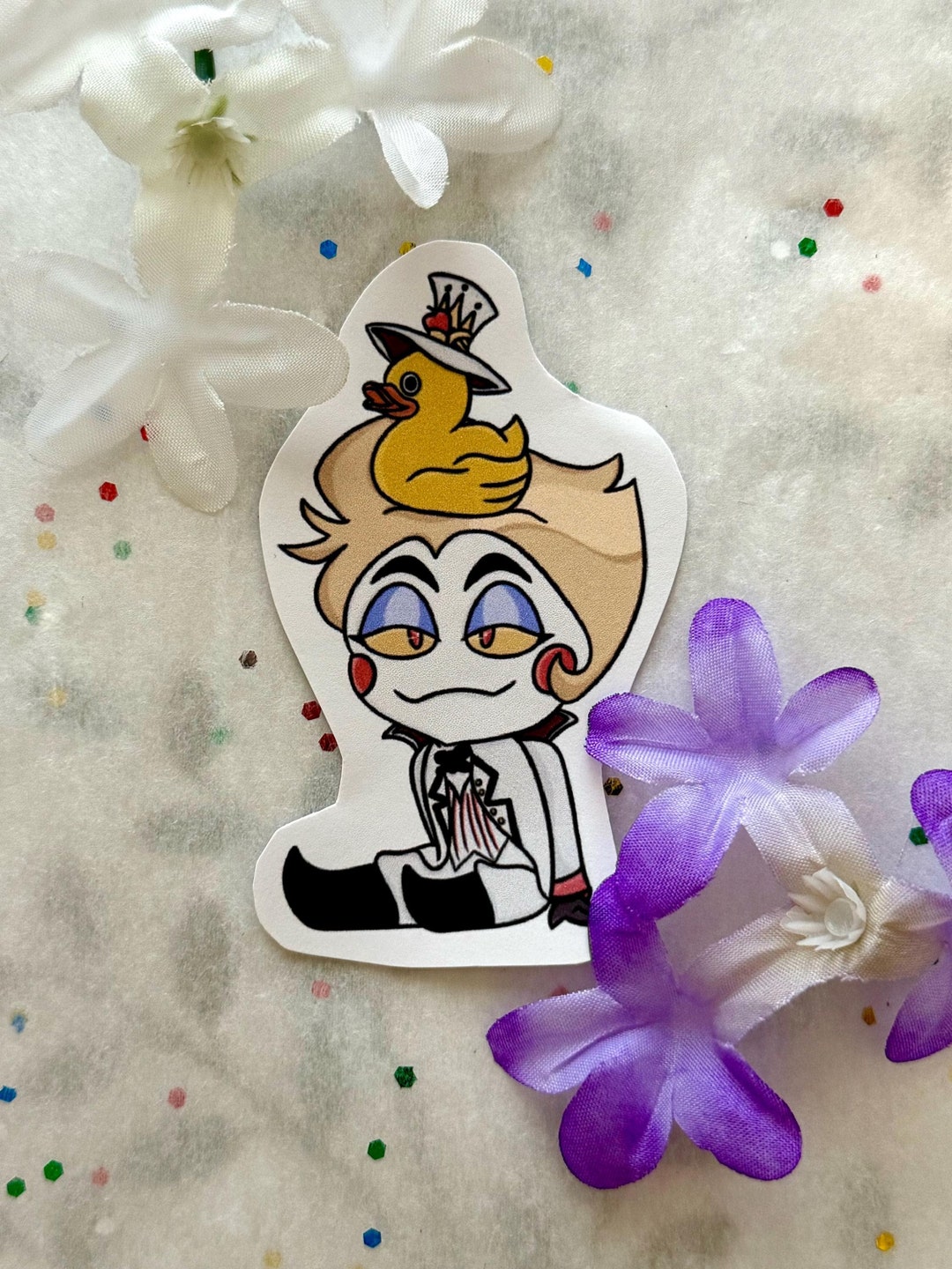 Lucifer Duck Sticker, Hazbin Hotel Sticker - Etsy