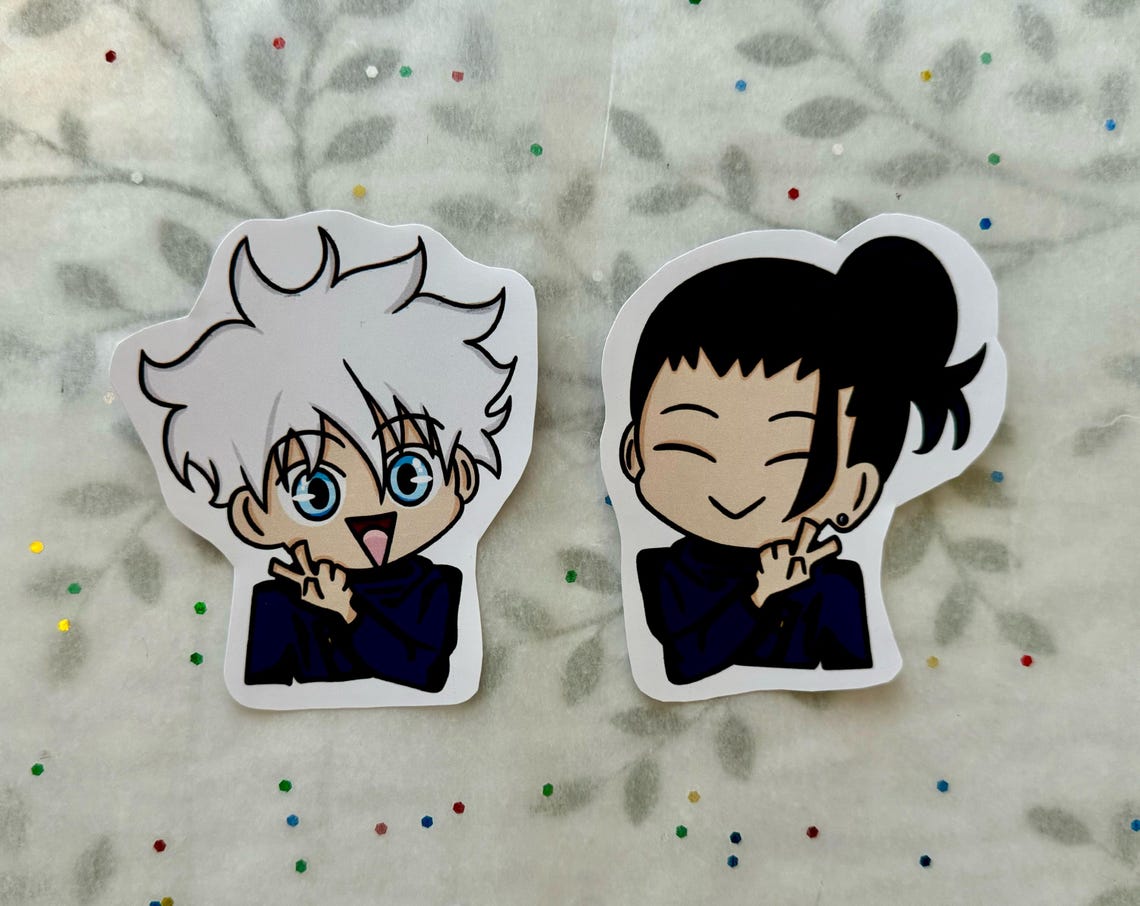 Gojo and Geto Sticker, Cute Jujutsu Kaisen Satosugu Sticker, Vinyl ...