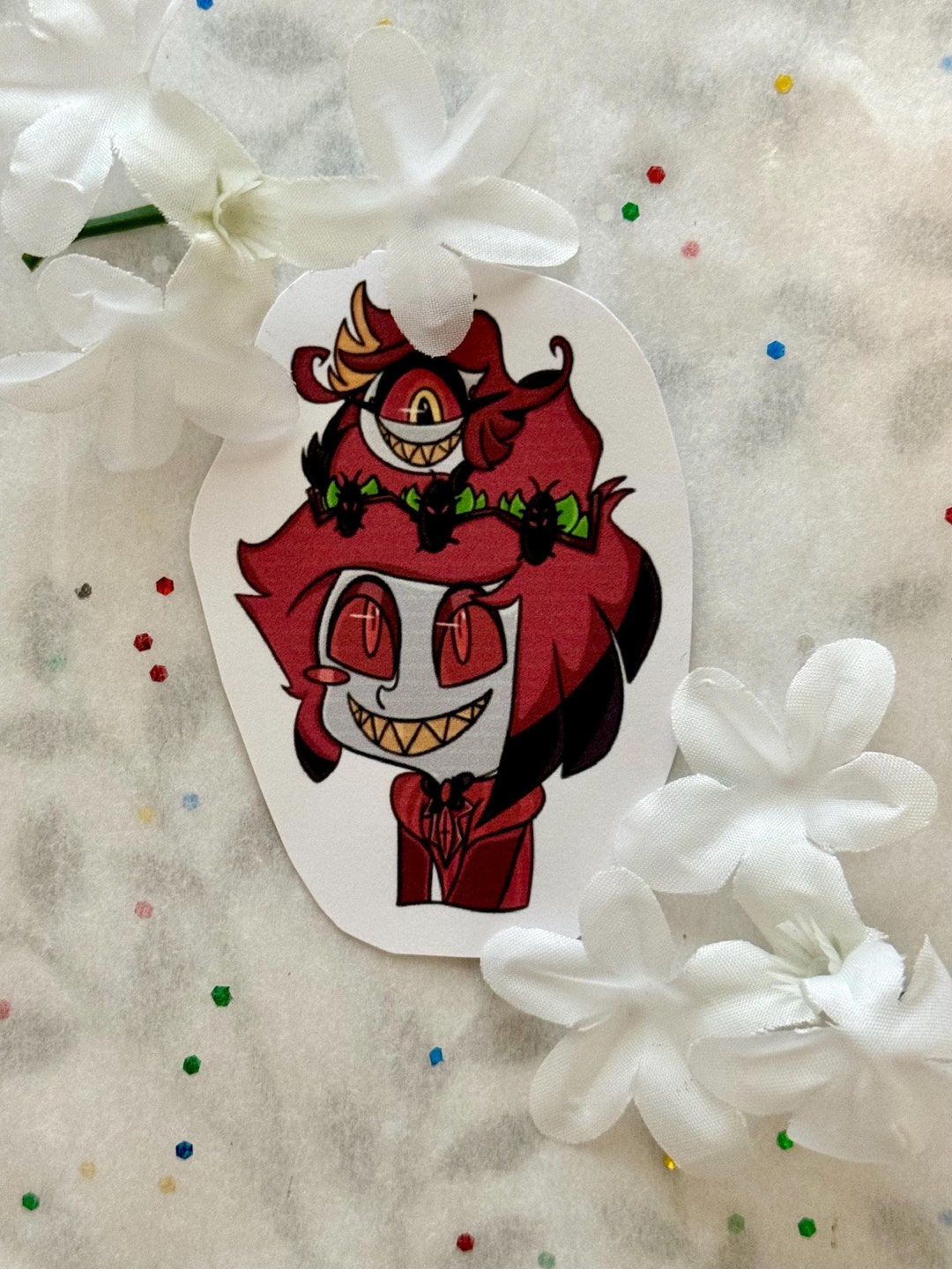 Alastor With Nifty Sticker, Hazbin Hotel Sticker - Etsy