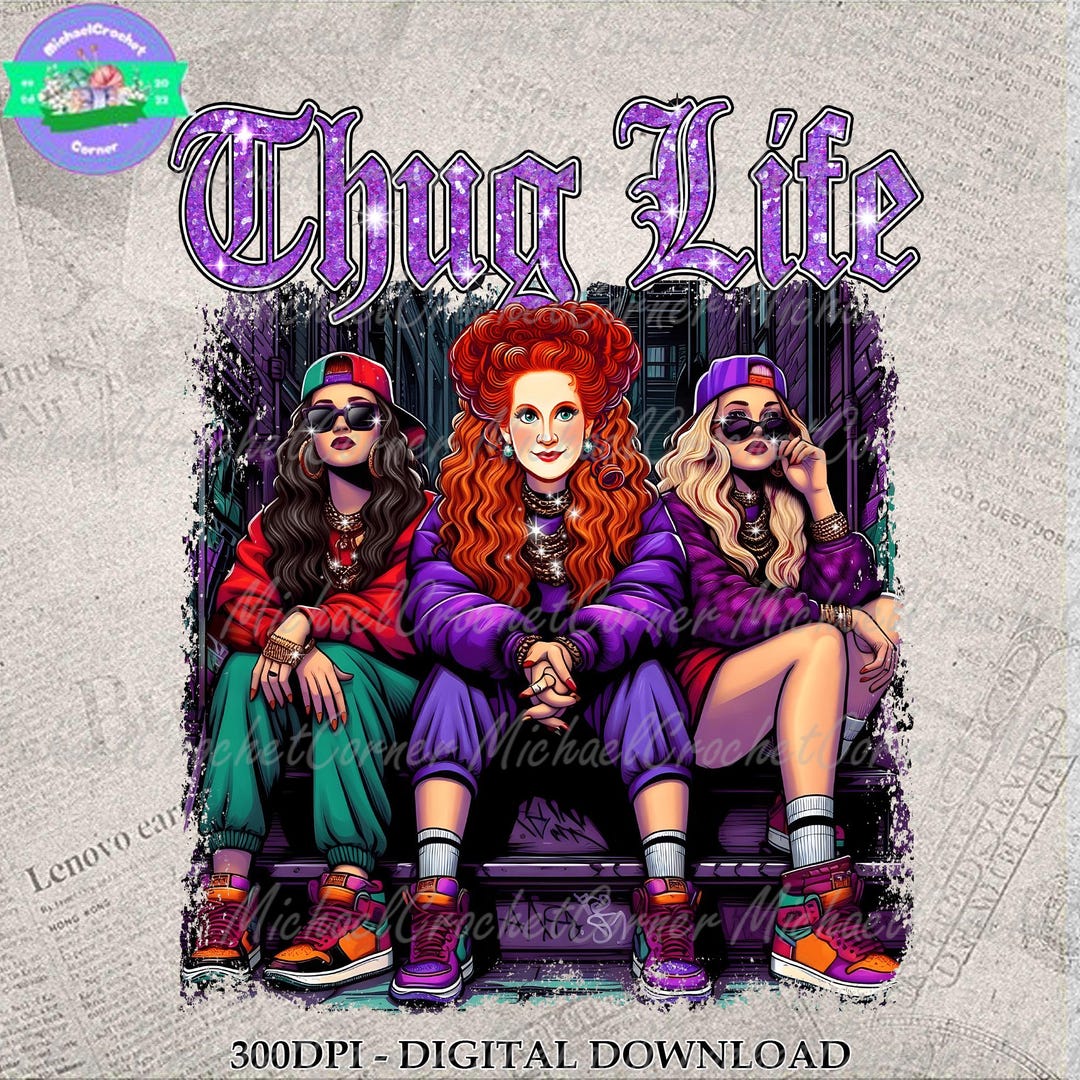 Thug Life Bad Witches Png, Retro Witches Movie Png, Halloween Character ...