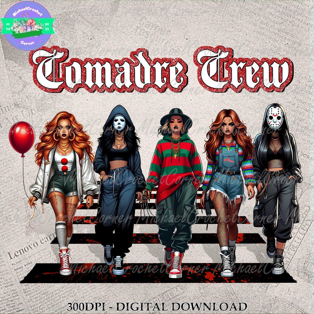 Comadre Crew Horror Movie Friends Png, the Slayers Scary Halloween Png ...