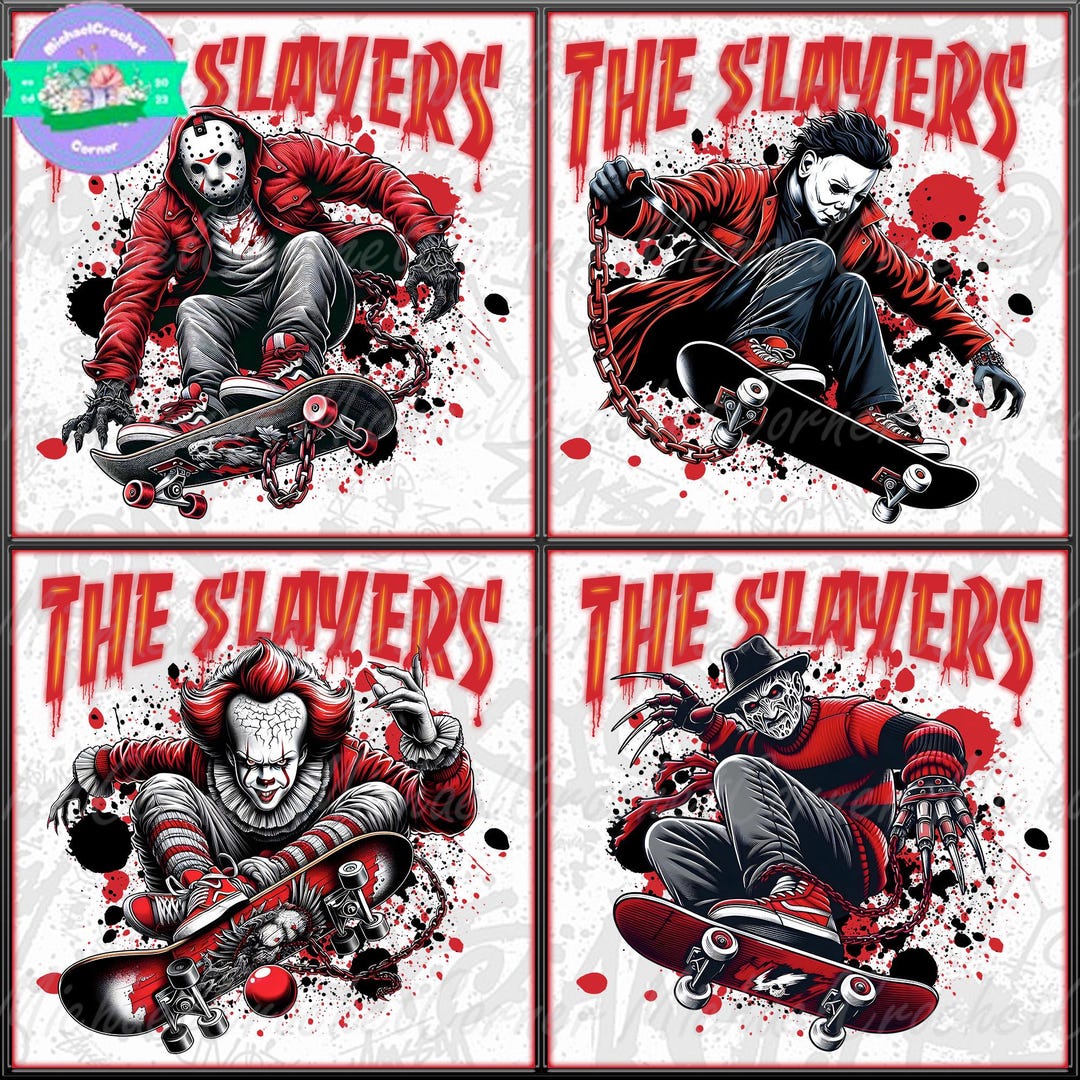 The Slayers Png, Horror Movie Characters T-shirt Design, Horror Movie ...