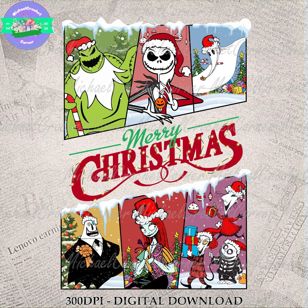 Retro Christmas Nightmare Friends Png, Winter Christmas Png, Snow ...
