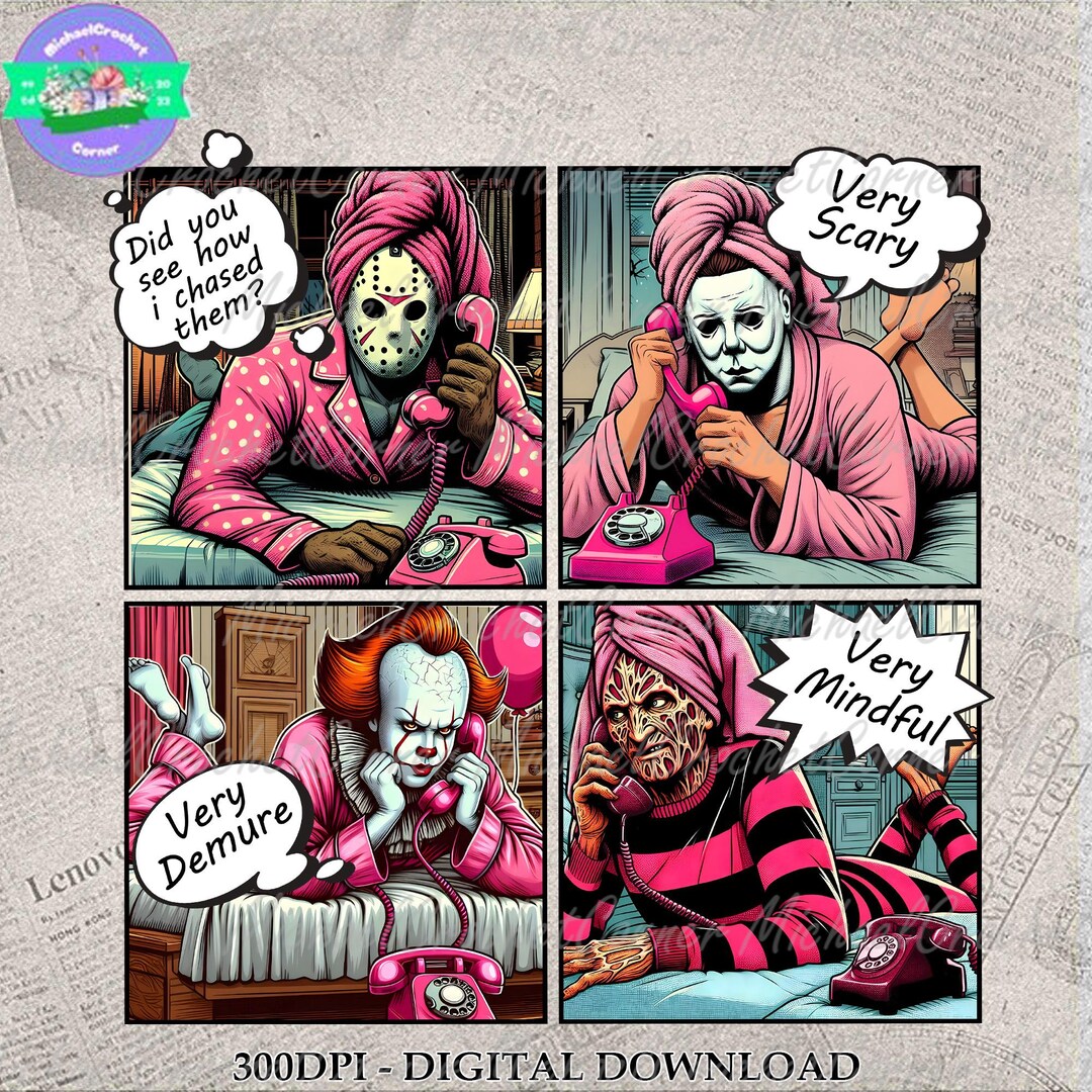 Very Demure Very Mindful Very Scary Png, Pink Killers Scary Png, Movie ...