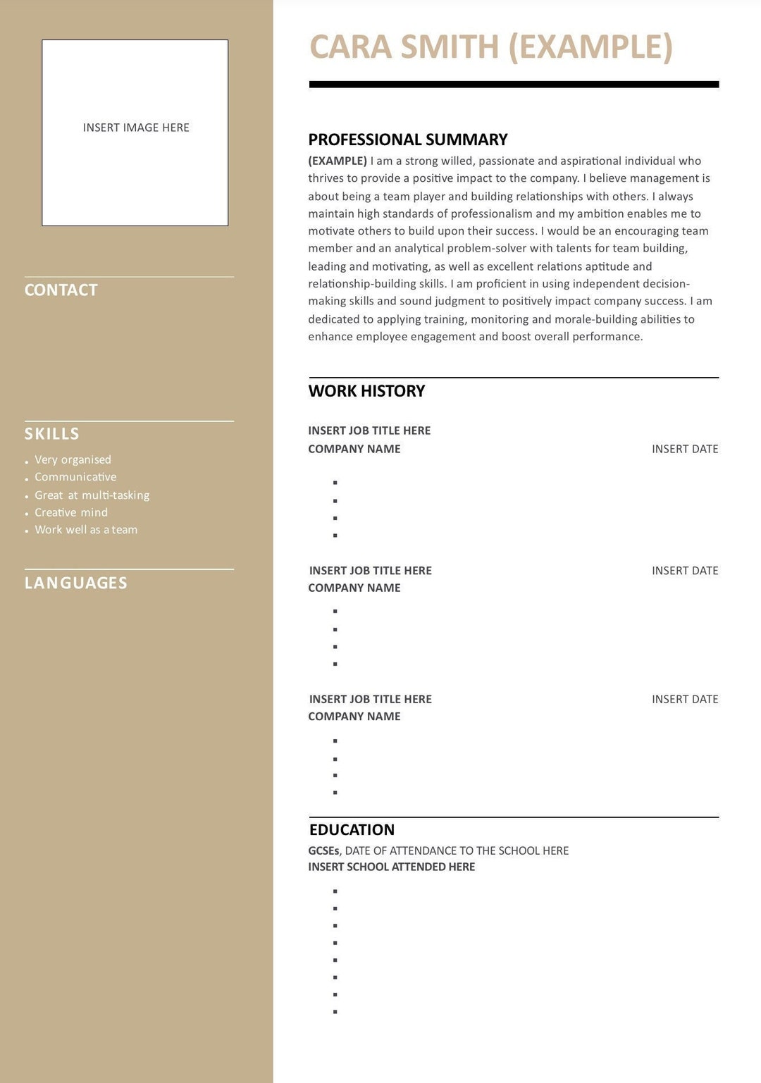 Template CV Example Curriculum Vitae Create Aesthetic Neutral - Etsy