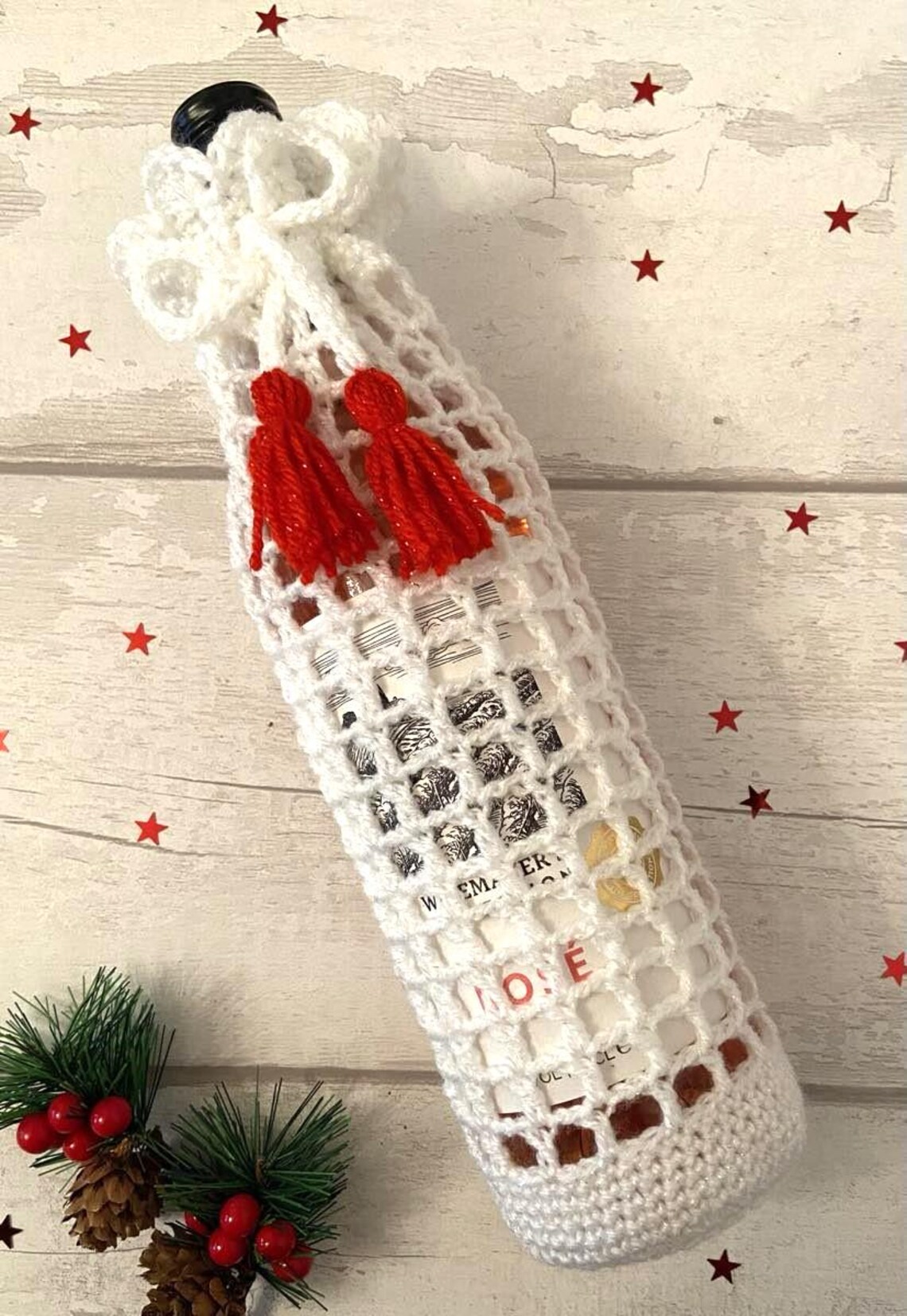 Wine Bottle Gift Bag Crochet PDF Pattern, Housewarming Bottle Cosy, Wine Bottle Crochet Holder ...