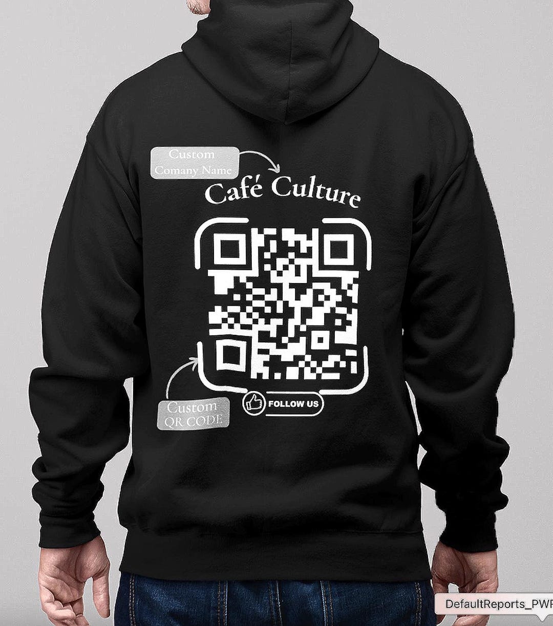 Custom QR Code Hoodie, Custom Business Logo & QR Hoodie, Custom Logo ...