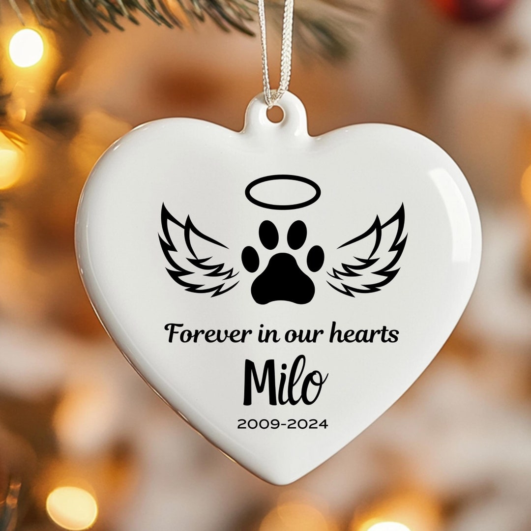 Personalized Dog Memorial Ornament, Custom Pet Ornament With Name, Cat in Loving Memory, Dog ...