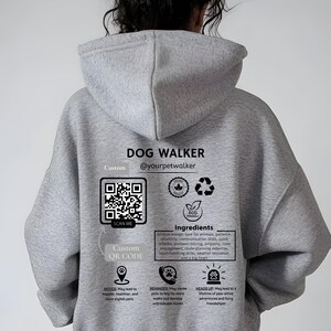 Custom Dog Walker Hoodie, Personalizable QR Code, Business Branding ...