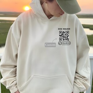 Custom Dog Walker Hoodie, Personalizable QR Code, Business Branding ...