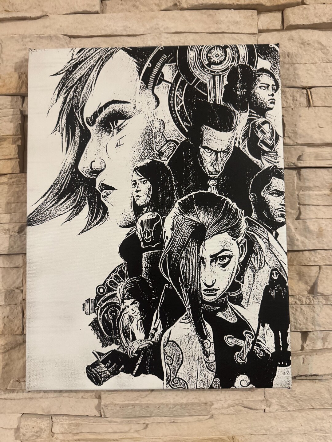 Arcane League of Legends Painting - Jinx, Vi, Silco Fan Art - 30x40 Cm ...