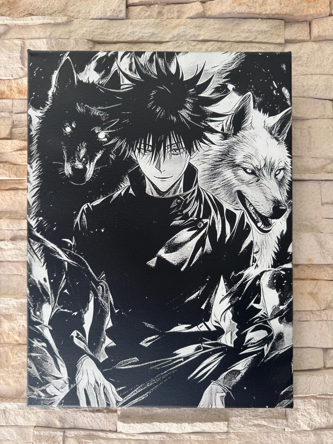 Jujutsu Kaisen Painting - Fushiguro Megumi & Divine Wolves - Painting ...