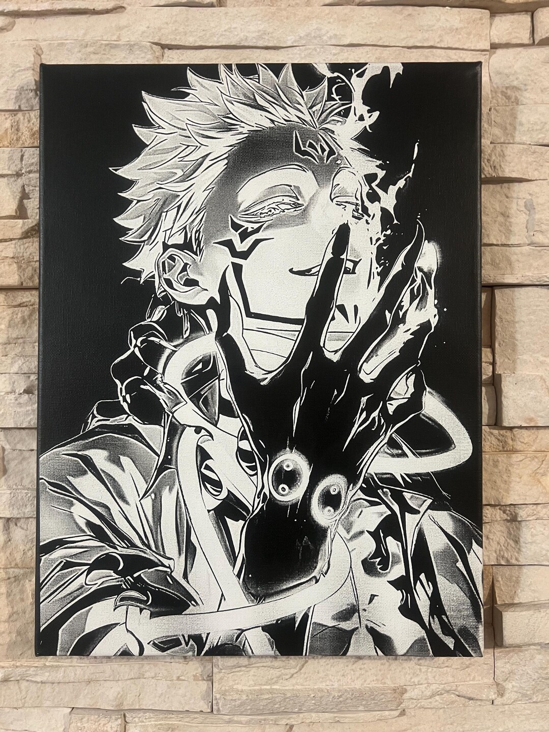 Sukuna Jujutsu Kaisen Painting 30x40 Cm – Black and White Engraved ...