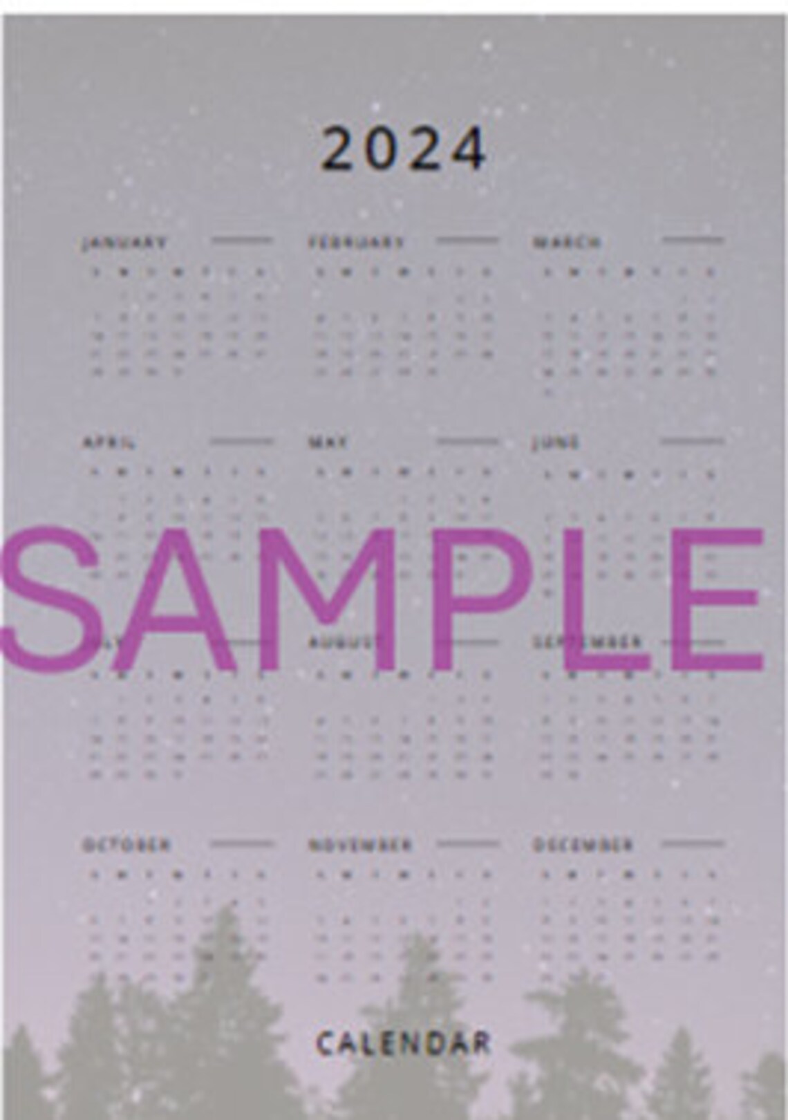 2024 or 2025 Calendar 1 Page Printable Day/night/nature Themed - Etsy