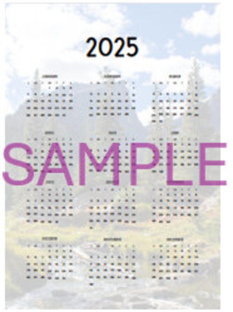 2024 or 2025 Calendar 1 Page Printable Day/night/nature Themed - Etsy