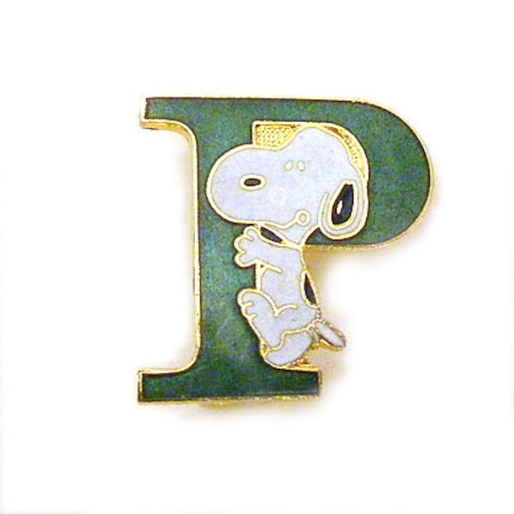 Snoopy Peanuts Alphabet Letter F Enamel Pin in Multi… - Gem