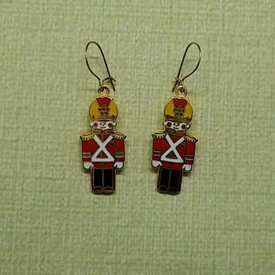 Vintage Aviva Christmas Nutcracker Earrings Cloisonne Enamel ...