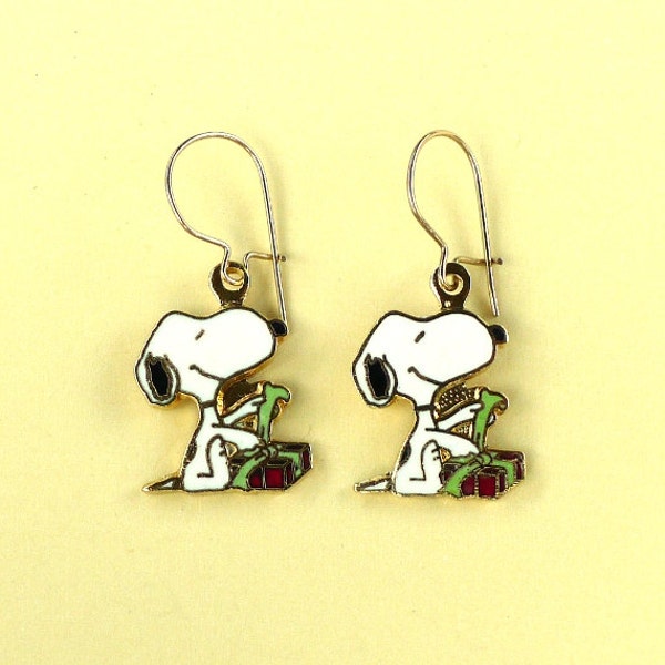 Snoopy Enamel Earrings - Etsy