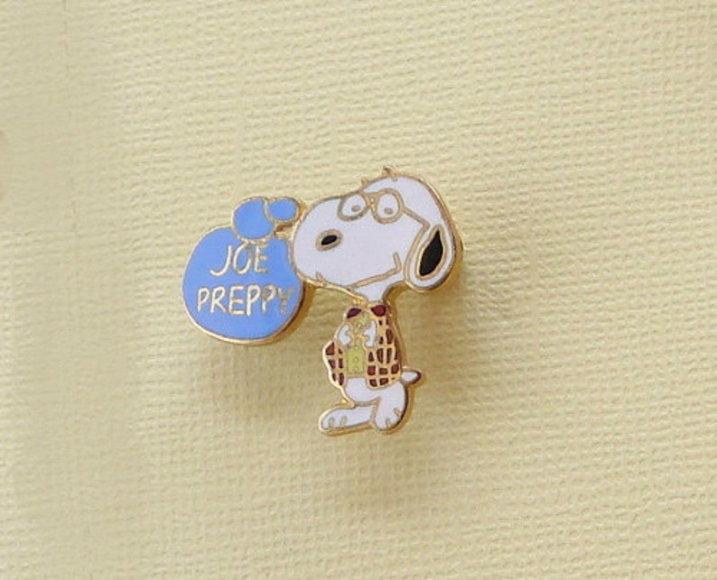 Aviva Vintage Peanuts Snoopy as Joe Preppy Pin Enamel Cloisonne ...