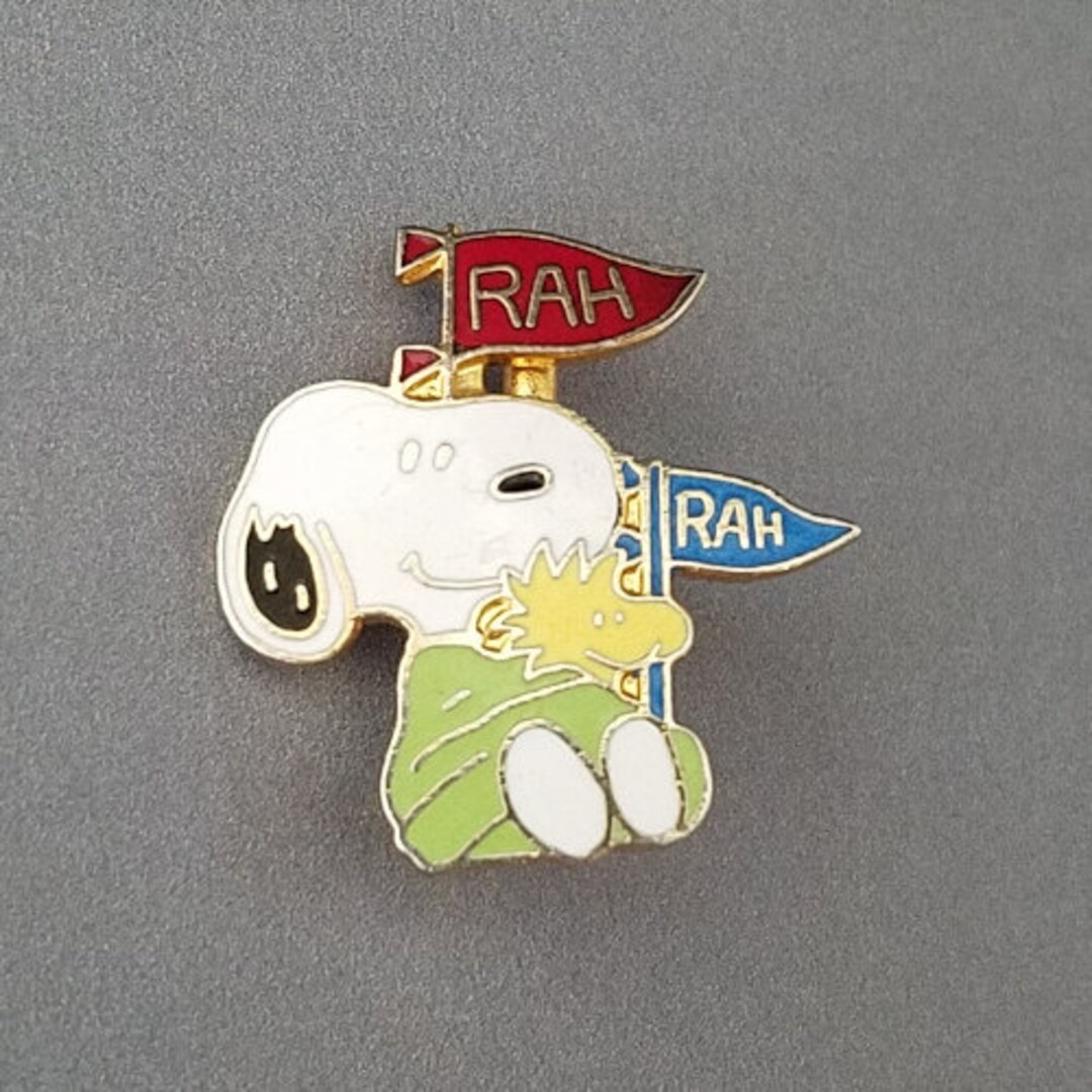 Vintage Aviva Vintage Pin Snoopy and Woodstock Cheering RAH! RAH ...