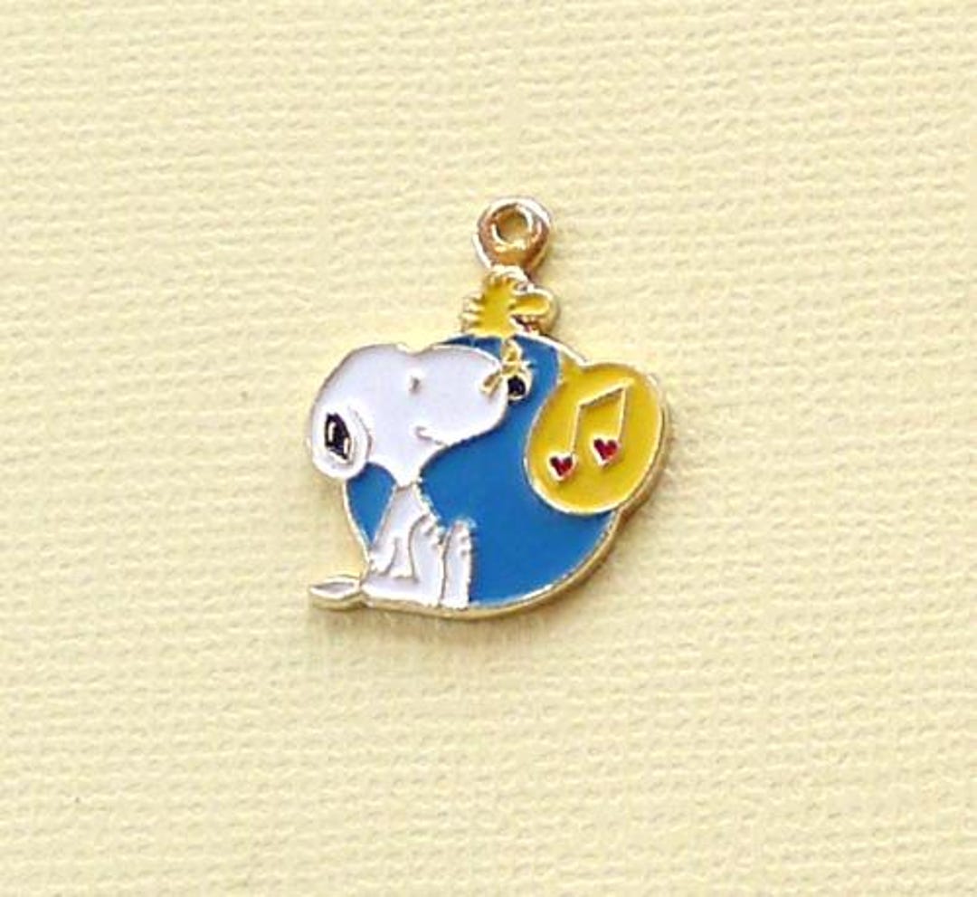 Aviva Vintage Snoopy With Singing Woodstock Charm Enamel Cloisonne ...