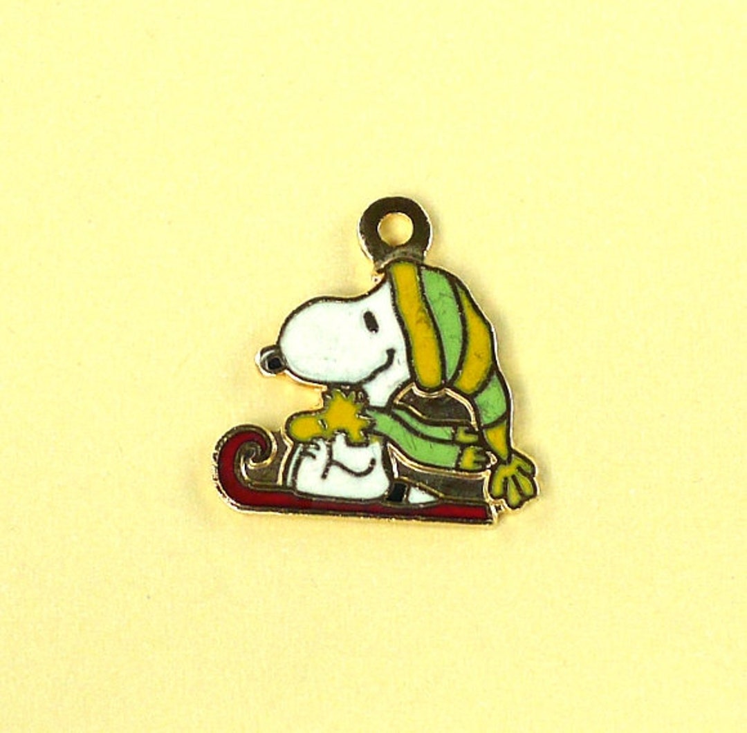 Aviva Vintage Snoopy Riding on a Red Sled Enamel Cloisonne Peanuts ...