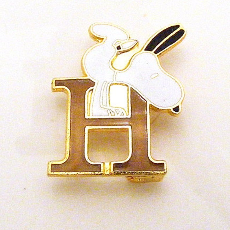 Snoopy Peanuts Alphabet Letter Initial H in Multiple Colors Enamel Pin ...